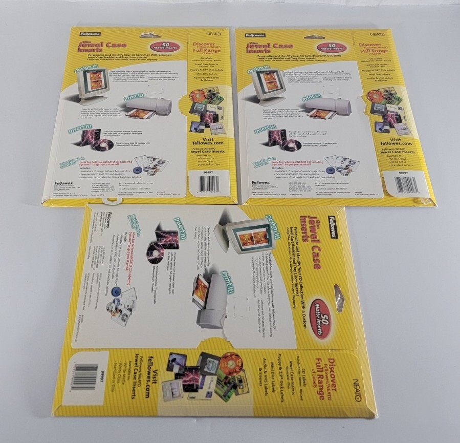 3 x 50 Packs Fellowes Printable CD Jewel Case & DVD Inserts Labels | eBay