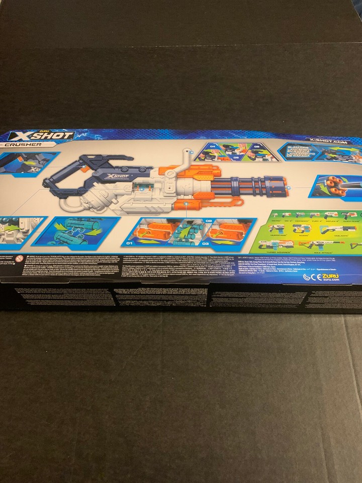 Zuru XShot Excel Crusher 48 Darts up to 90 Feet Slam Fire Auto Rotating ...