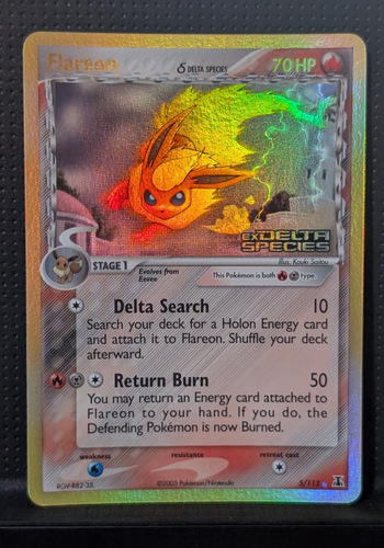 FLAREON REVERSE FOIL 5/113 EX DELTA SPECIES POKEMON ENGLISH NM | eBay