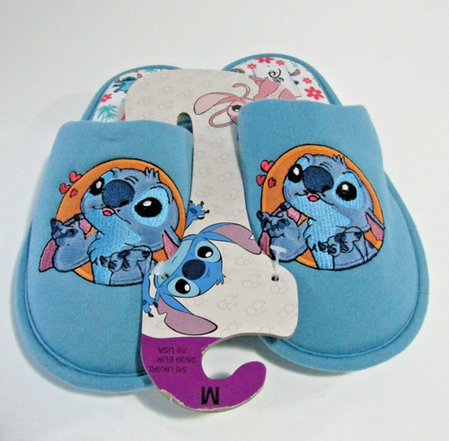 PRIMARK DISNEY STITCH SLIPPERS SLIP ON MULES BLUE MEDIUM 5 - 6 XMAS ...