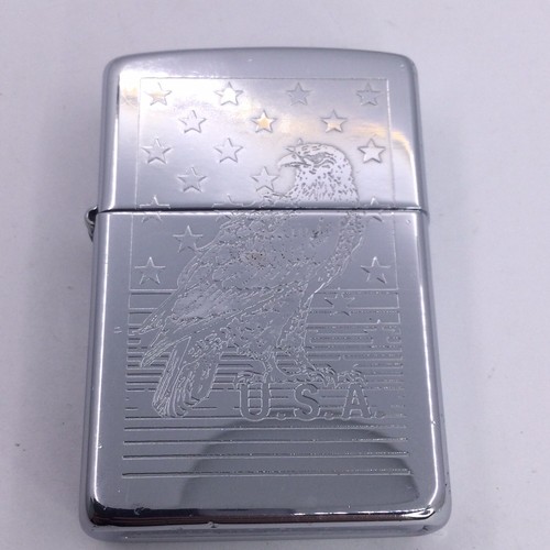 ZIPPO 1996 FULL SIZE LIGHTER W/ TIN BOX ENGRAVED U.S.A. & EAGLE (I1001) | eBay