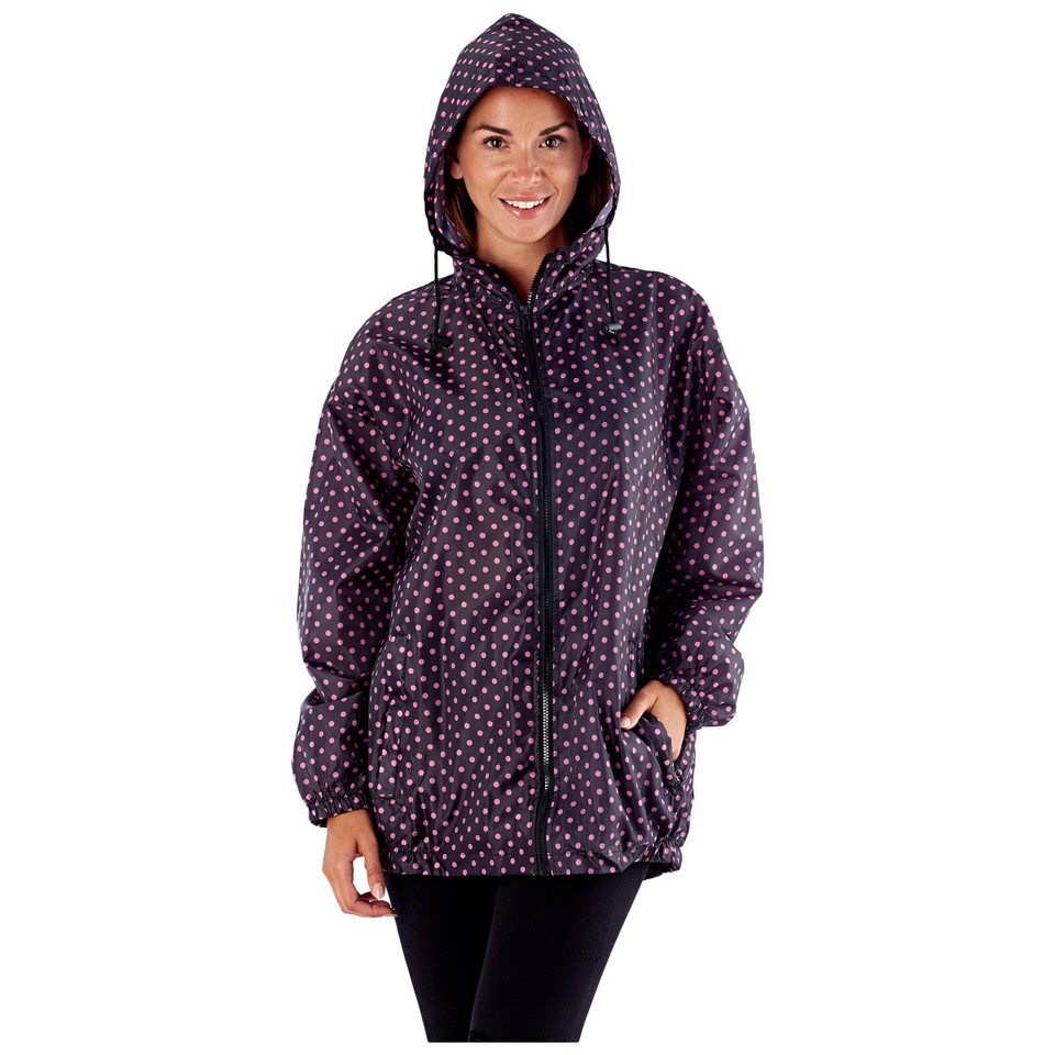 LADIES RAIN MAC HOODED RAIN COAT WOMEN PARKA LIGHTWEIGHT JACKET KAGOOL ...