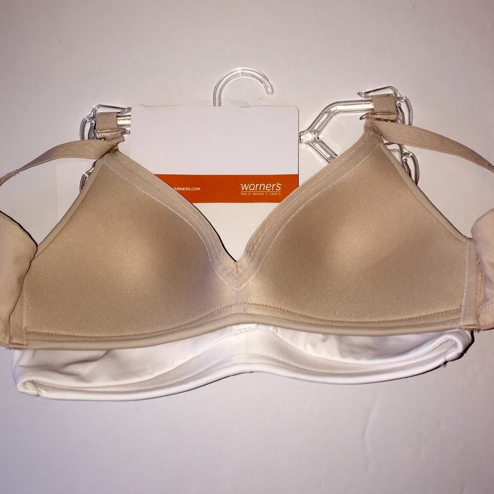 Warner's Bra Wirefree Padded Seamless Cup Invisible Lined TWO 2 TShirt ...