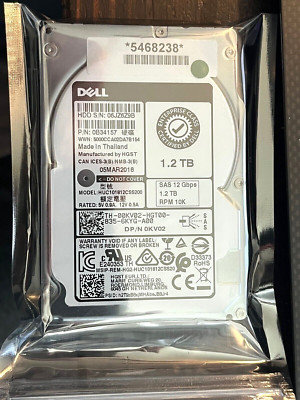 Dell 0KV02 1.2TB 10K 2.5" SAS 12Gbps Enterprise HDD HUC101812CSS200 | eBay