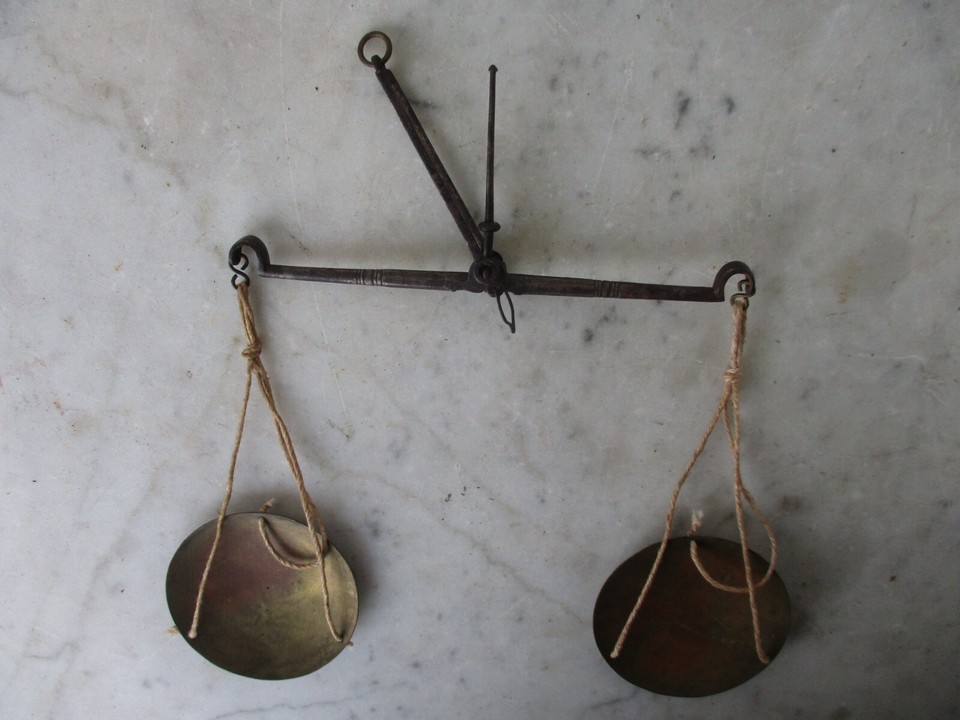 Antique Handmade Iron Ornated Old Portable Colonial Scale Diamond ...