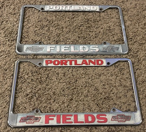 Vintage Fields Chevrolet Dealership License Plate Frames Portland ...