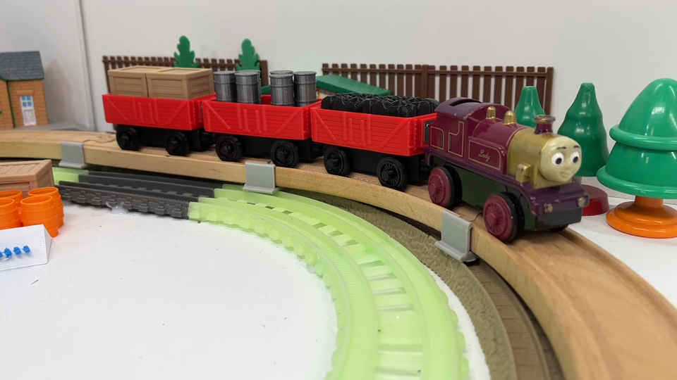 Wooden Railway Compatible 3 Red Cargo Trains Custom Made for Thomas ...