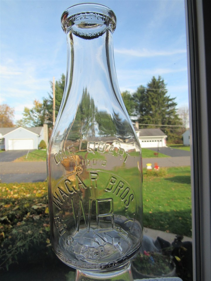TREQ Milk Bottle Wagar Bros Brothers Dairy Farm R D #3 Troy NY 1939 ...