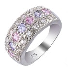 Pink&Purple Cz White Gold Filled Engagement Wedding Promise Ring Size 6 ...