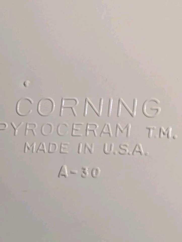 RARE VTG '59 A30 PYREX CORNING PYROCERAM SQUARE OPEN CASSEROLE DISH ...