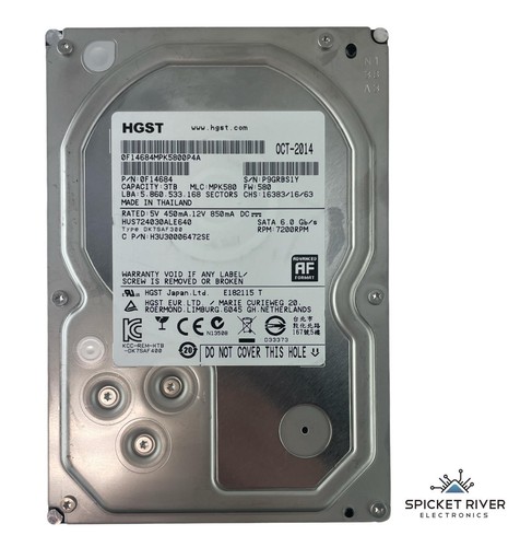 HGST HUS724030ALE640 3.5" 3TB HDD SATA 6.0 Gb/s 7200 RPM Hard Drive | eBay