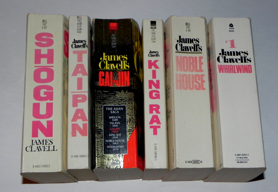 James Clavell COMPLETE SET Asian Saga 6 vintage pb Lot SHOGUN Tai-Pan ...