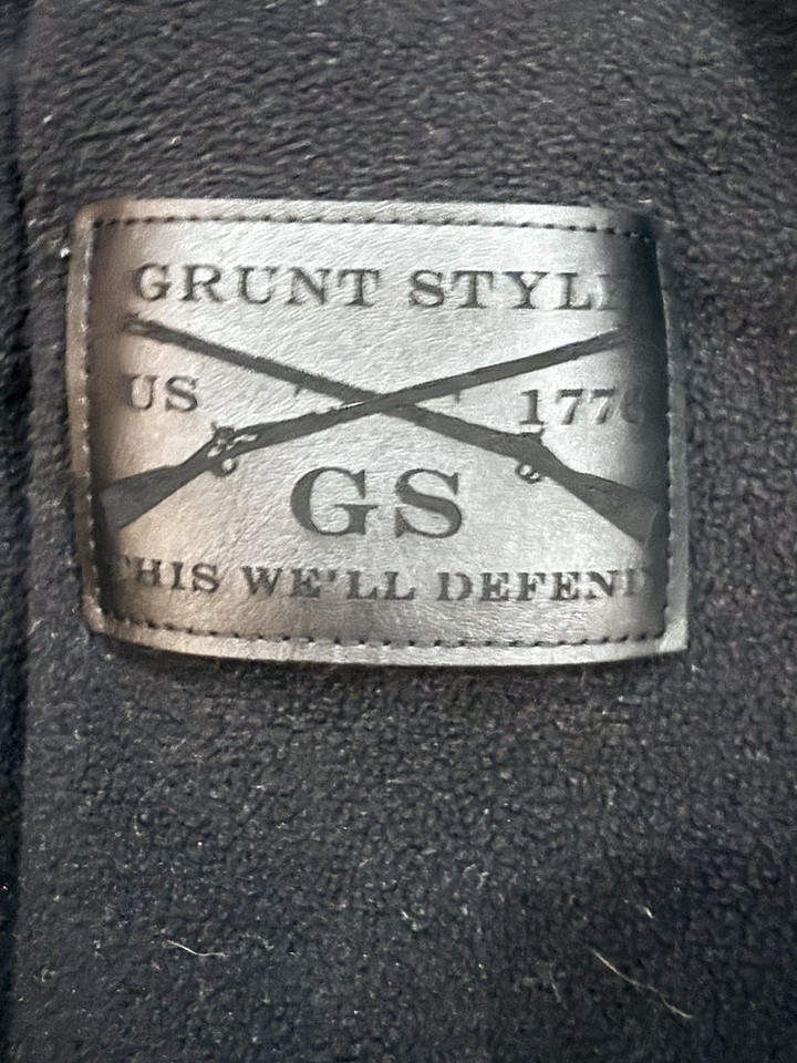 Grunt Style Men's 2XL Black 1/4 Zip Pullover Jacket In Black Fleece ...