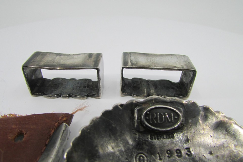 VTG Signed RDM Randall Moore Sterling Silver 4 Pc Ranger Belt Buckle ...