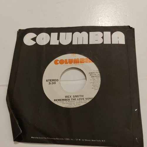 REX SMITH Remember The Love Songs PROMO 45's record 1981 EX/M- | eBay