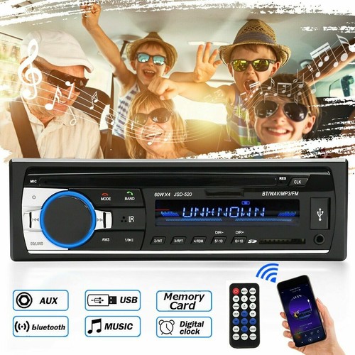 12-24V Car Radio bluetooth Stereo In-Dash Head Unit Player MP3 USB AUX ...