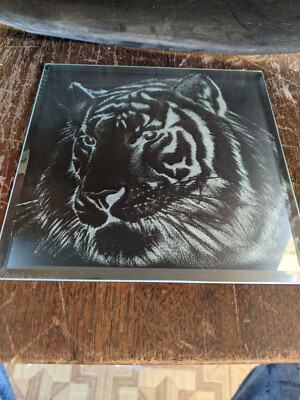 Custom Etched White Tiger Mirror | eBay