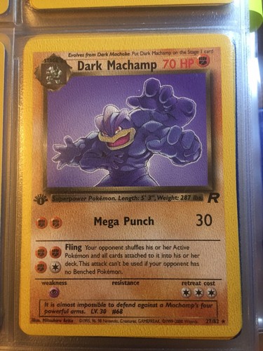 Dark Machamp 27/82 Team Rocket Pokémon Card 1st Edition Non Holo | eBay