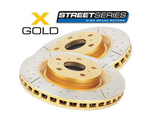 DBA X Gold Slotted Cross Drilled Rotors Ford Falcon BA BF FG XR6 XT ...