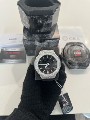 MOISSANITE Real 925 Silver Iced Casio G Shock GA-2100 Hip HopWatch ...