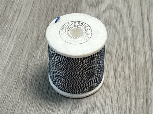 Gudebrod Vintage Rod Wrapping Thread Metallic Gold/Navy Blue Twist 100 ...