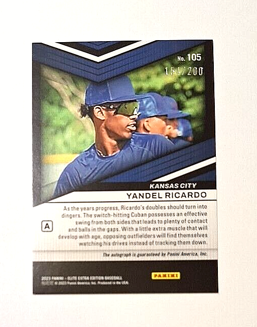 2023 Elite Extra Edition Prime Numbers Sigs #105 Yandel Ricardo XRc ...
