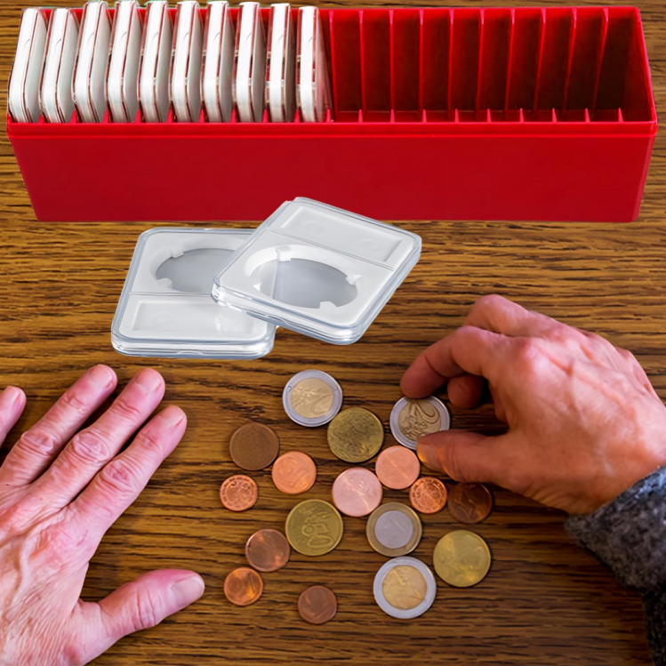 2 New Red Coin Slab Storage Boxes Holding 40 Coin Slabs - Certified ...