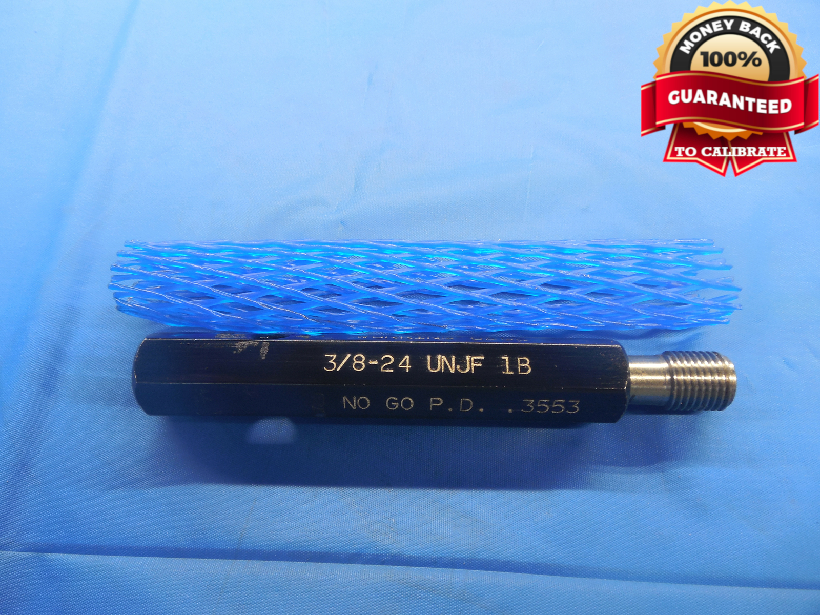 3/8 24 UNJF 1B THREAD PLUG GAGE .375 NO GO ONLY P.D. = .3553 3/8"-24 ...