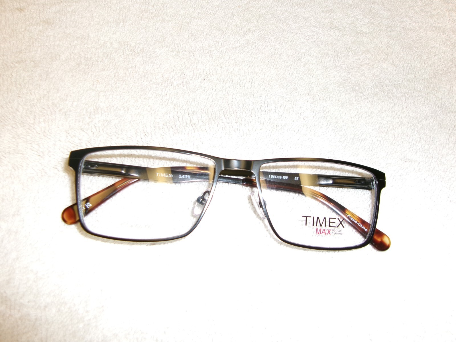 Timex Max Eyeglass Frames 2:41 PM Black 56[]18-150 Titanium | eBay