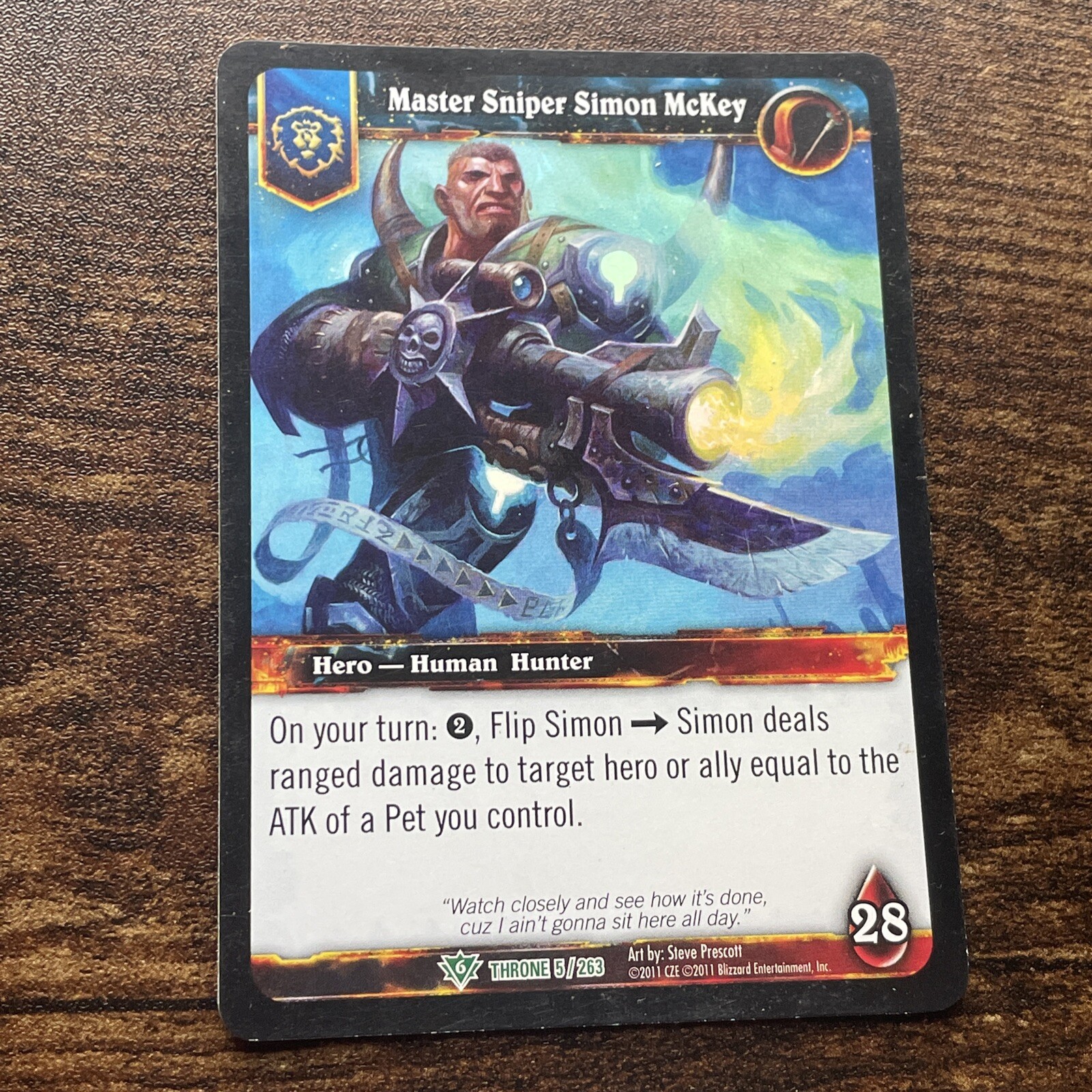 WOW Master Sniper Simon McKey Throneyou 5/263 Foil World of Warcraft ...
