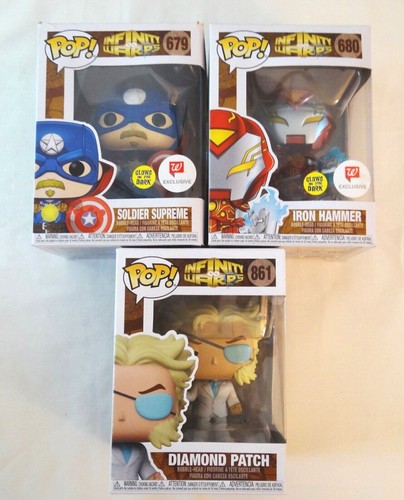 FUNKO POP! Infinity Warps SOLDIER SUPREME #679 IRON HAMMER #680 DIAMOND ...