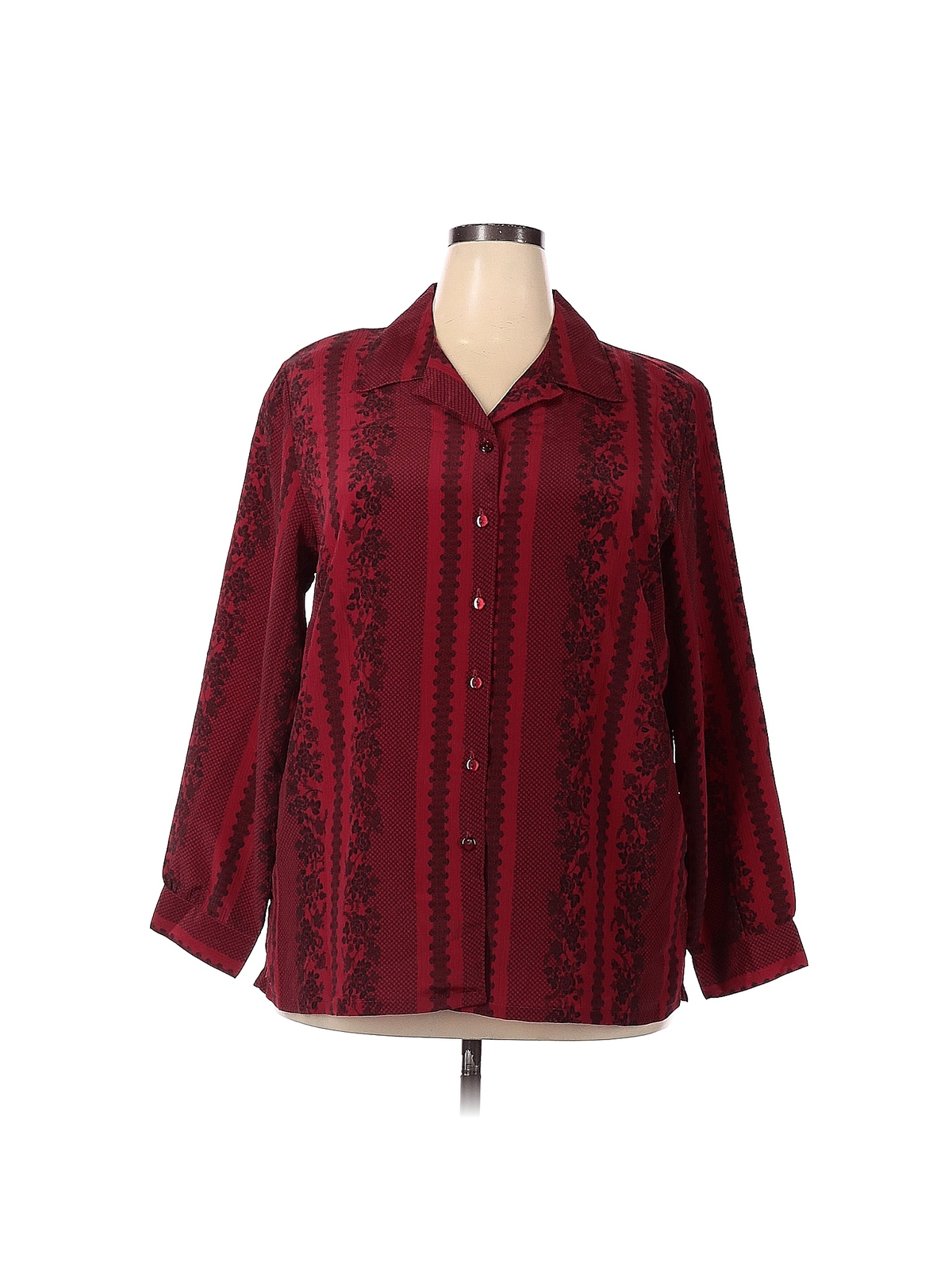 DonnKenny Classics Women Red Long Sleeve Blouse 1X Plus | eBay