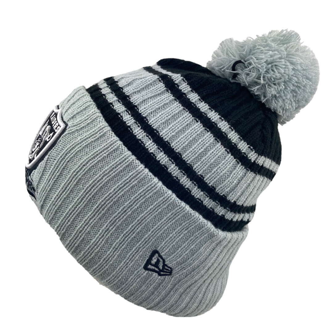 New Era Las Vegas Raiders NFL Winter Cuffed Pom Knit Hat Beanie Grey | eBay