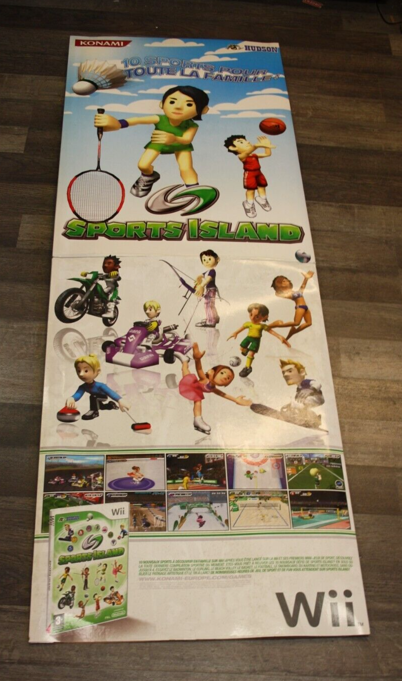 PLV wii job island affiche sortie du jeux WII nintendo | eBay