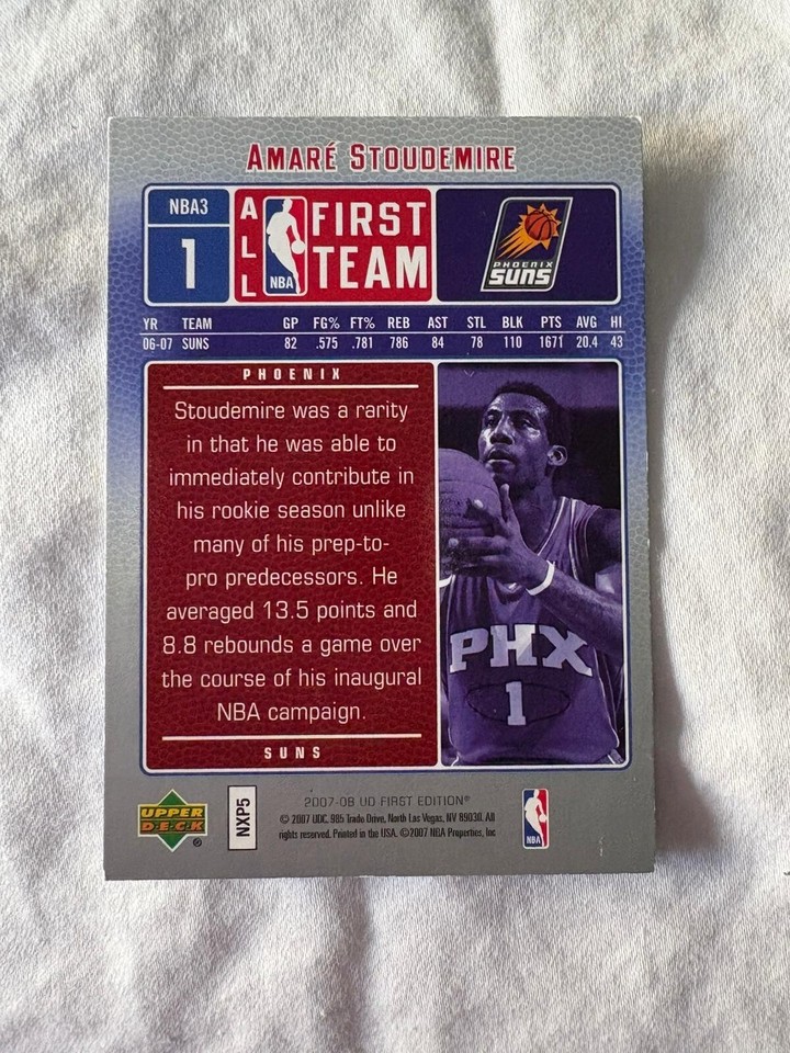 Amare Stoudemire 2002-03 Upper Deck #1 Suns Rookie Card First Edition ...