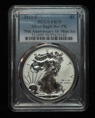 2012 S American Silver Eagle Reverse Proof S$1 PCGS PF70 Coin -142 | eBay