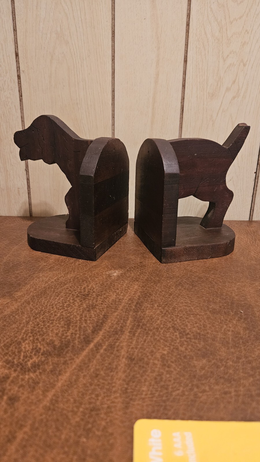 Vintage Wooden Bookends, Unique Hand Carved Hunting Dog Two Piece Set ...