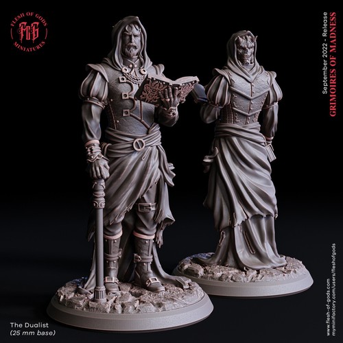 Evil Wizard Sorcerer Warlock Resin Miniature 28mm 32mm Dungeon Dragons ...