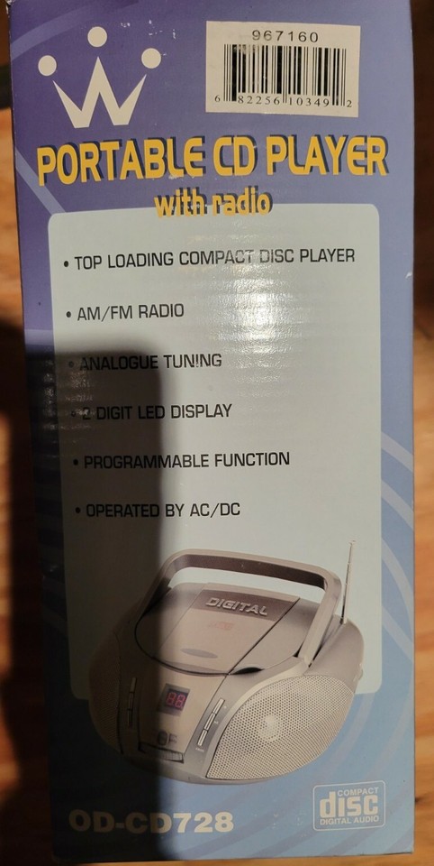 Digital Portable CD Player with AM/FM Radio OD-CD728 AC/DC Brand New | eBay