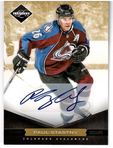 2011-12 Limited PAUL STASTNY Colorado Avalanche Gold Monikers Autograph ...