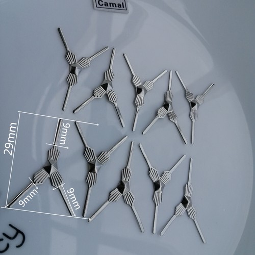100pcs 29mm Chrome Plated Metal Hook Triangle Bowtie Pins Crystal ...