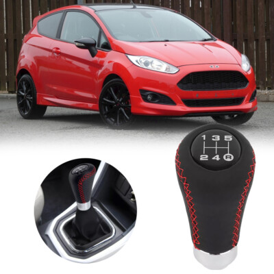 5Speed Car Gear Stick Shift Knob Shifter PU Leather For Ford Fiesta ST ...