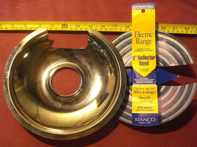Stanco Metal 2 Pack 8" Chrome Reflector Bowl for Electric Ranges for ...