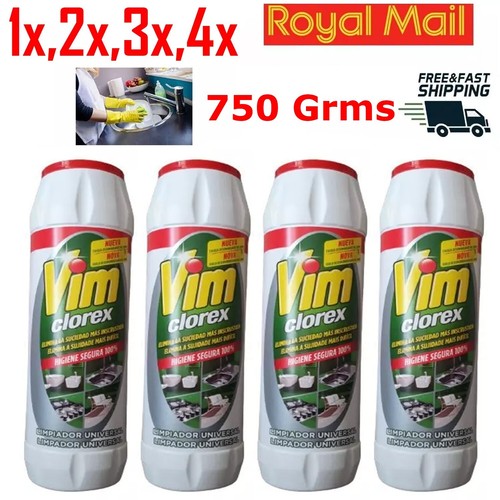 750Grms Vim Clorex Classic Scourer Extra Whitening Powder Removes Stain ...