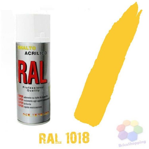 BOMBOLETTA SPRAY RAL 1018 GIALLO ZINCO ACRILICO VERNICE BRILLANTE ...