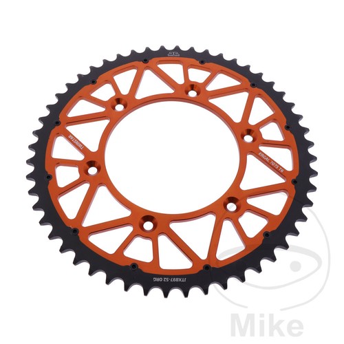 JT Twinstar Rear Sprocket Orange 52 Tooth for KTM Duke 690 R 2010-2012 ...