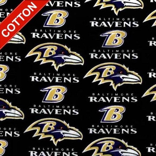 Baltimore Ravens NFL Cotton Fabric - 58" Wide - Sold by The Yard & Bolt ...