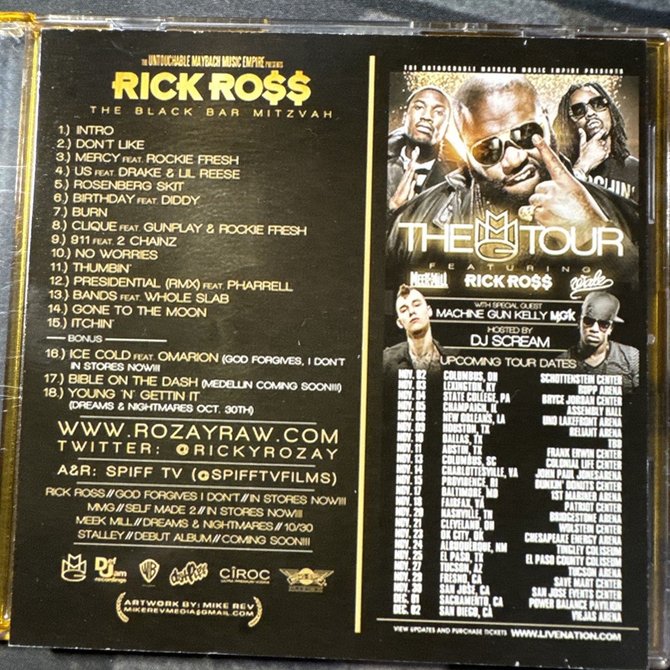 Rick Ross The Black Bar Mitzvah MIXTAPE Promo CD Miami Lil Wayne Drake ...