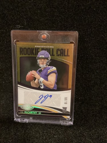 J.J. McCarthy 2024 Panini Certified Rookie Roll Call Signatures Gold ...