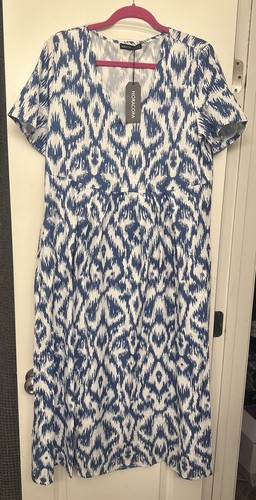 NWT Nora Cora XL Blue and White MIDI Dress | eBay